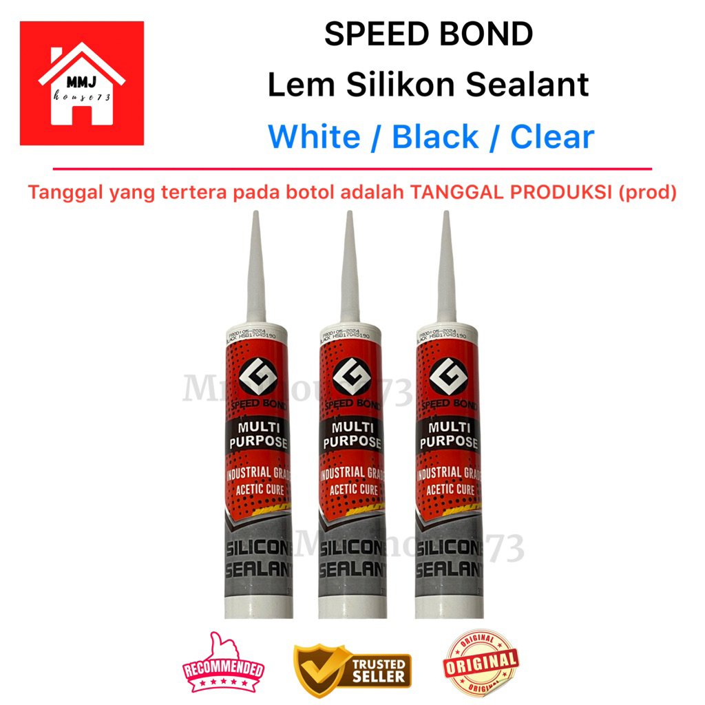 Jual TERMURAH Lem Botol Kaca Speed Bond Clear/White/Black/ Lem Silicone ...