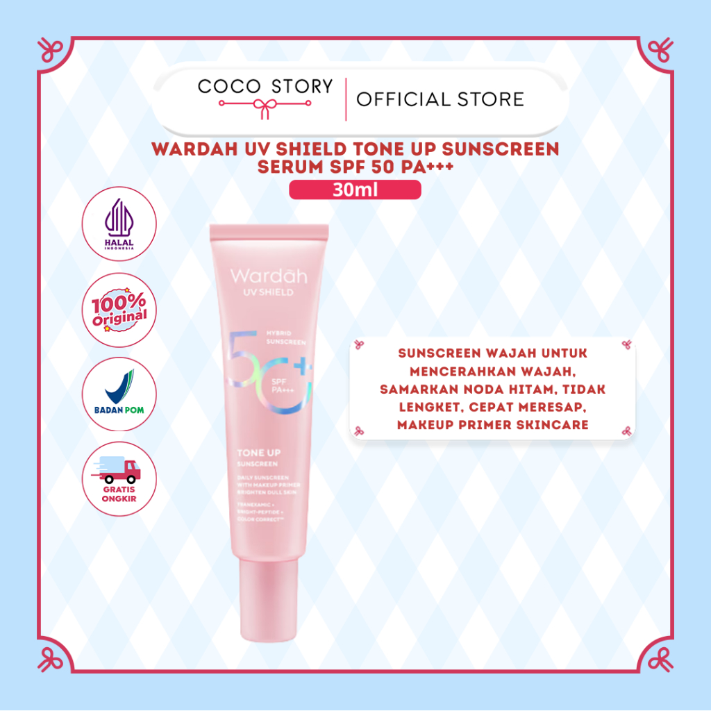 Jual Wardah UV Shield Tinted Tone Up Sunscreen SPF 50+ PA+++ 30 ml | Shopee Indonesia