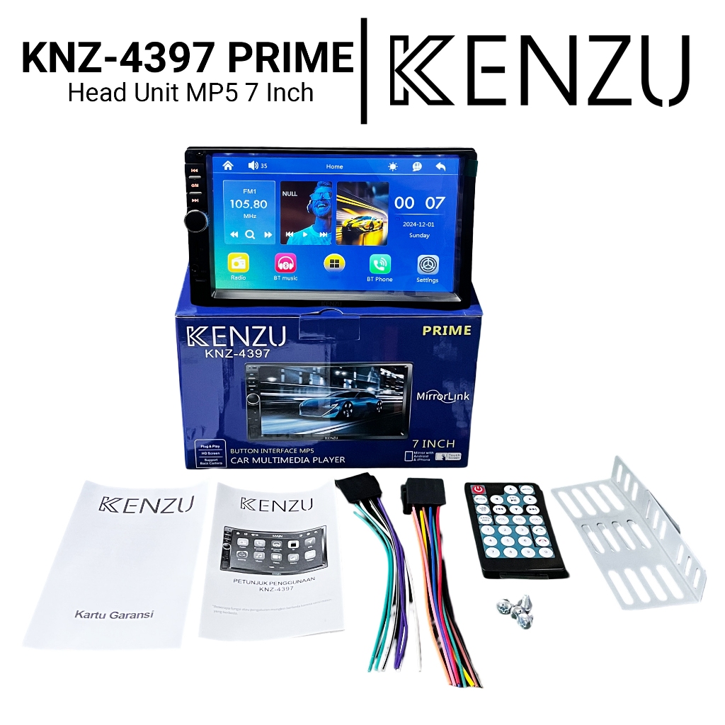 Jual KENZU KNZ-4397 Prime Head Unit MP5 Double DIN 7" | HD Screen ...