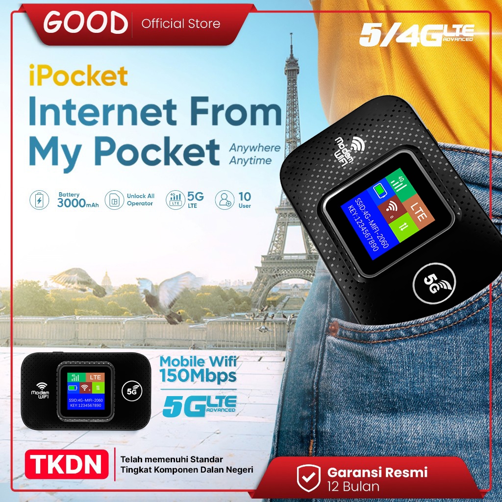 Jual 150Mbps MIFI MODEM Mobile WiFi Hotspot 4/5G LTE Mifi Modem ...