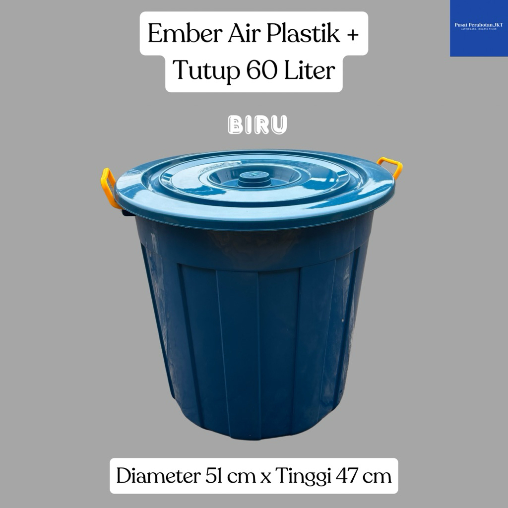 Jual WARNA BIRU - EMBER AIR PLASTIK + TUTUP 60 LITER WARNA / EMBER ...