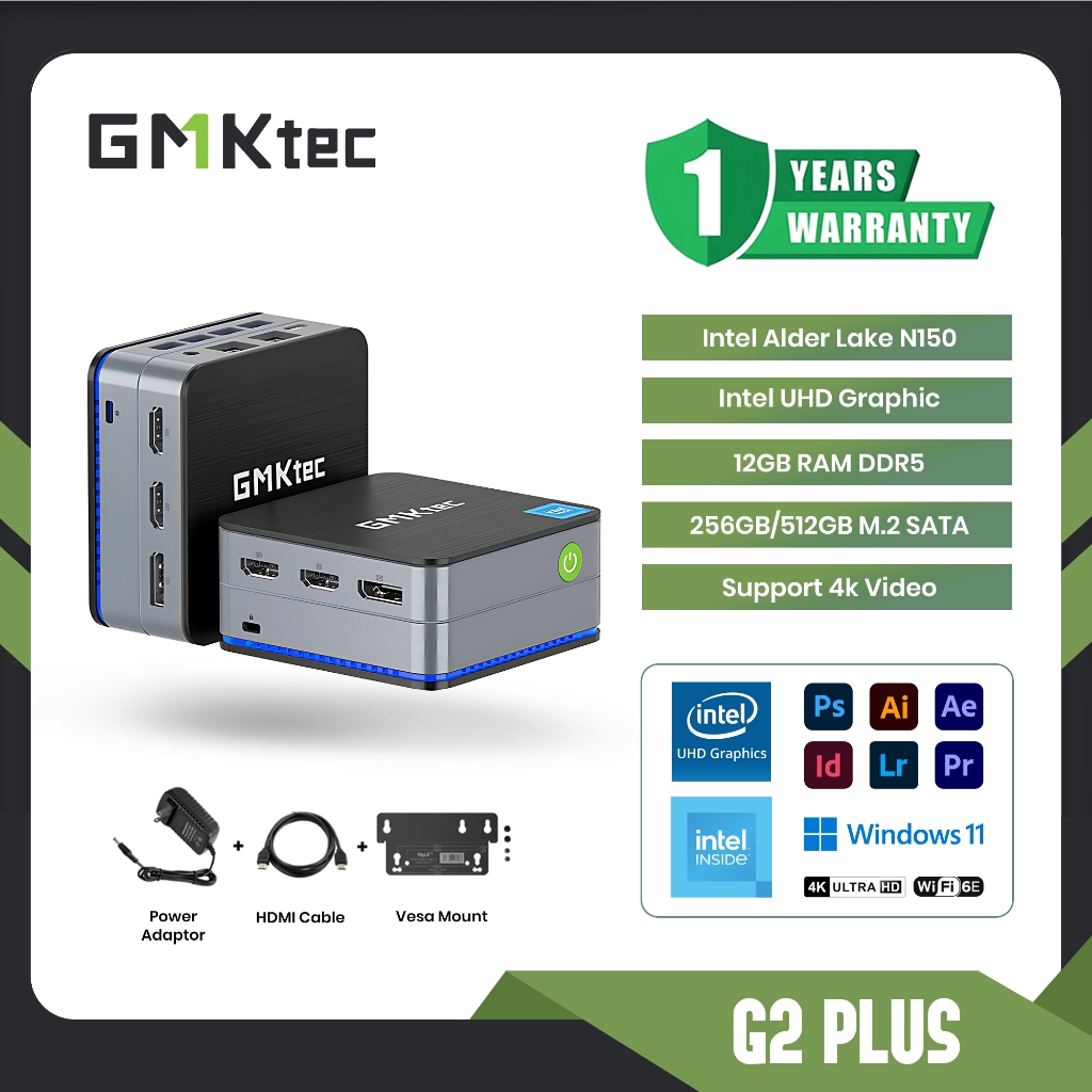 Jual Mini PC Intel Twin Lake N150 GMKTEC Micro G2 PLUS 12GB RAM LPDDR5 ...