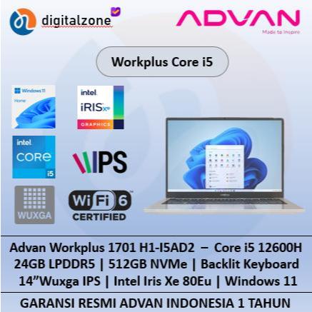 Jual ADVAN Workplus Intel i5-12600H 24GB/512GB 14"WUXGA IPS Windows 11 ...