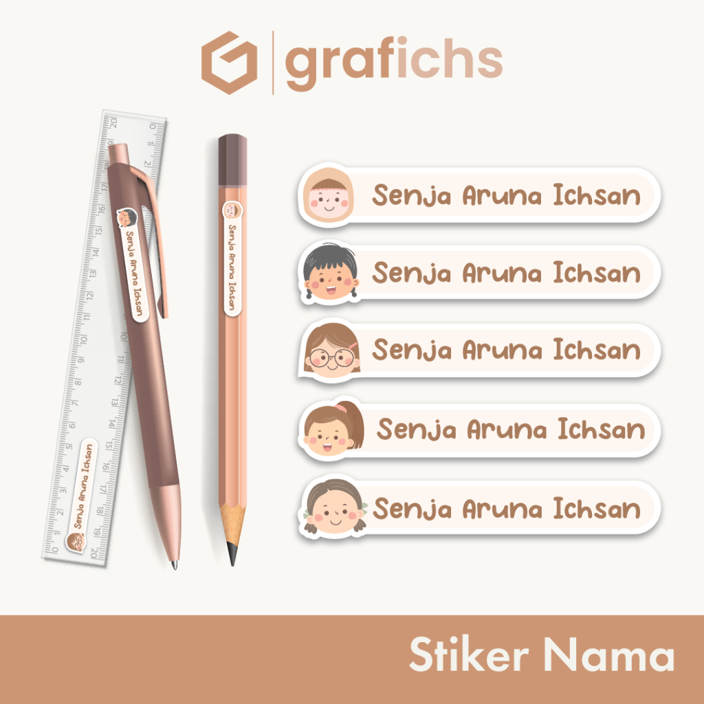 Jual [90 pcs] Stiker Nama Alat Tulis Sekolah GISS271-280 by Grafichs ...