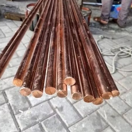 Jual as tembaga grounding rod 10mm x 1meter / grounding rod tembaga ...