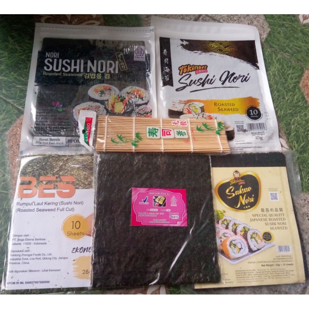 Jual PROMO Paket sushi Nori isi 10 Lembar + bambu halal murah dry ...