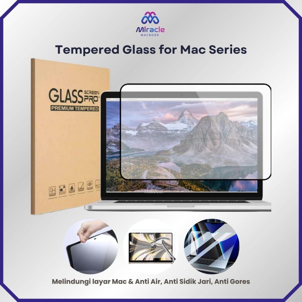 Jual TEMPERED GLASS HD/ Screen Protector ANTI GORES HD MACBOOK NEW AIR ...