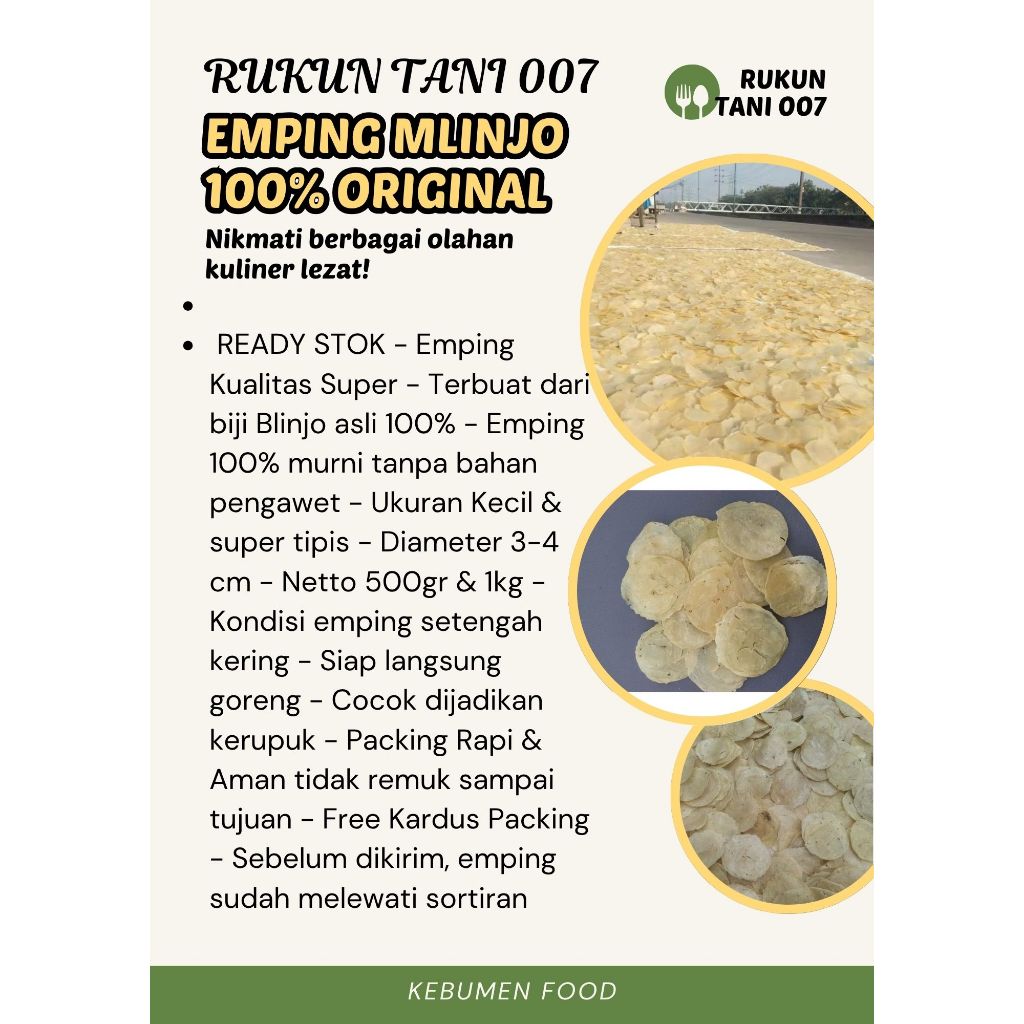 Jual EMPING MLINJO MENTAH 100% MURNI ORIGINAL KEMASAN 1Kg | Shopee ...
