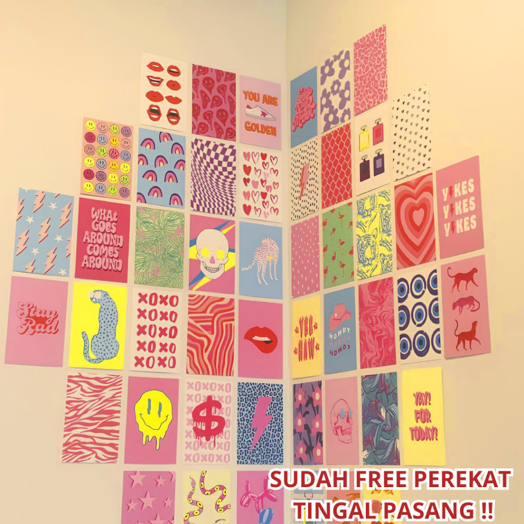 Jual Poster Dinding Aeshtetic Isi 16 Sudah free Perekat Tinggal Pasang ...