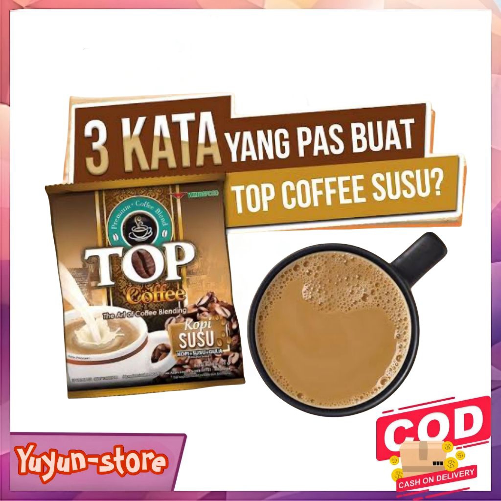 Jual TOP Kopi Susu Rentengan Kental Manis 30g - 1 Dus Isi 120 Sachet ...