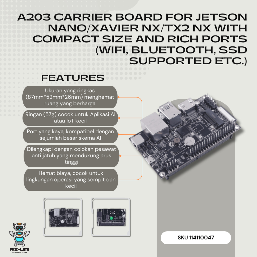 Jual A203 (Version 2) Carrier Board for Jetson Nano/Xavier NX/TX2 NX ...