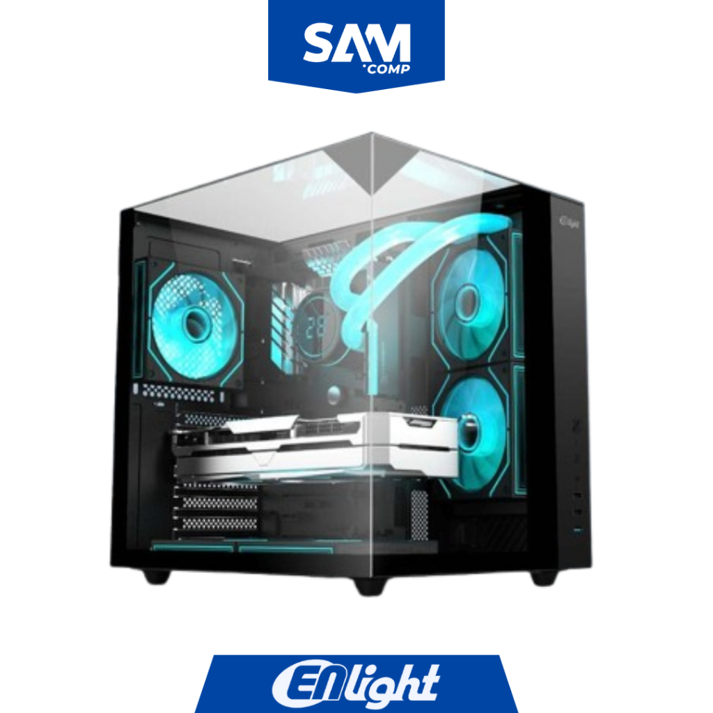 Jual ENLIGHT Z10 GAMING CASE ATX WITH Free 3 Fan RGB included | Shopee ...