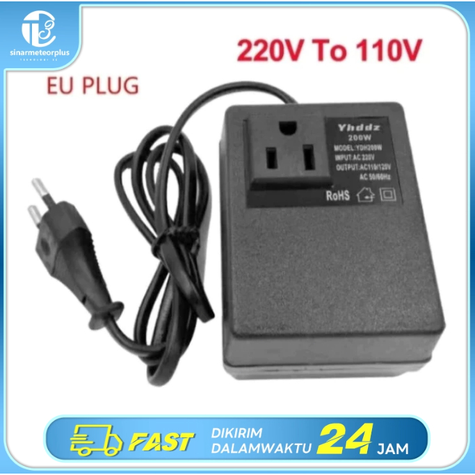 Jual Converter Voltage 200W AC 220V to 110V Step Down Transformer Step ...