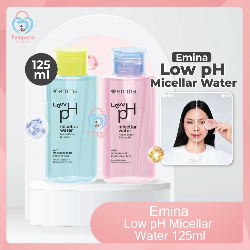 Jual Emina Low pH Micellar Water 125ml - Hyalu Bright & Smooth / Made ...