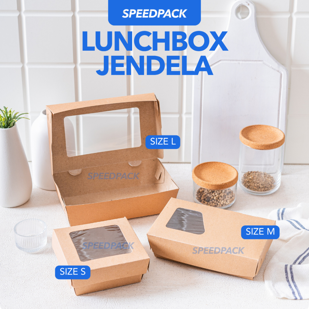 Jual Lunchbox Paper Mika Jendela Ukuran S M L | Kotak Box Lunch Box ...