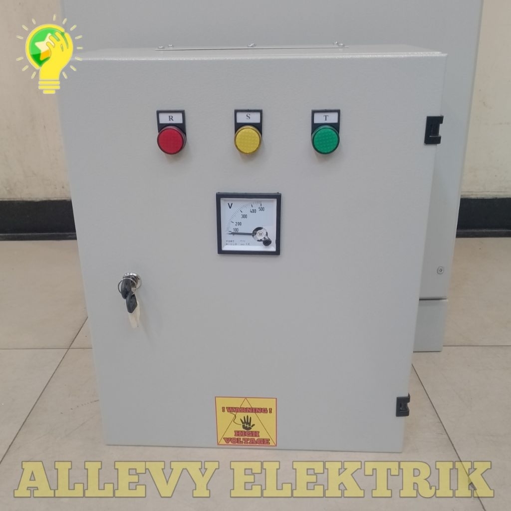 Jual BOX PANEL INDOOR 40X50X20 PLAT 1.2MM+P.LAMP RST+VOLTMETER+REL MCB ...