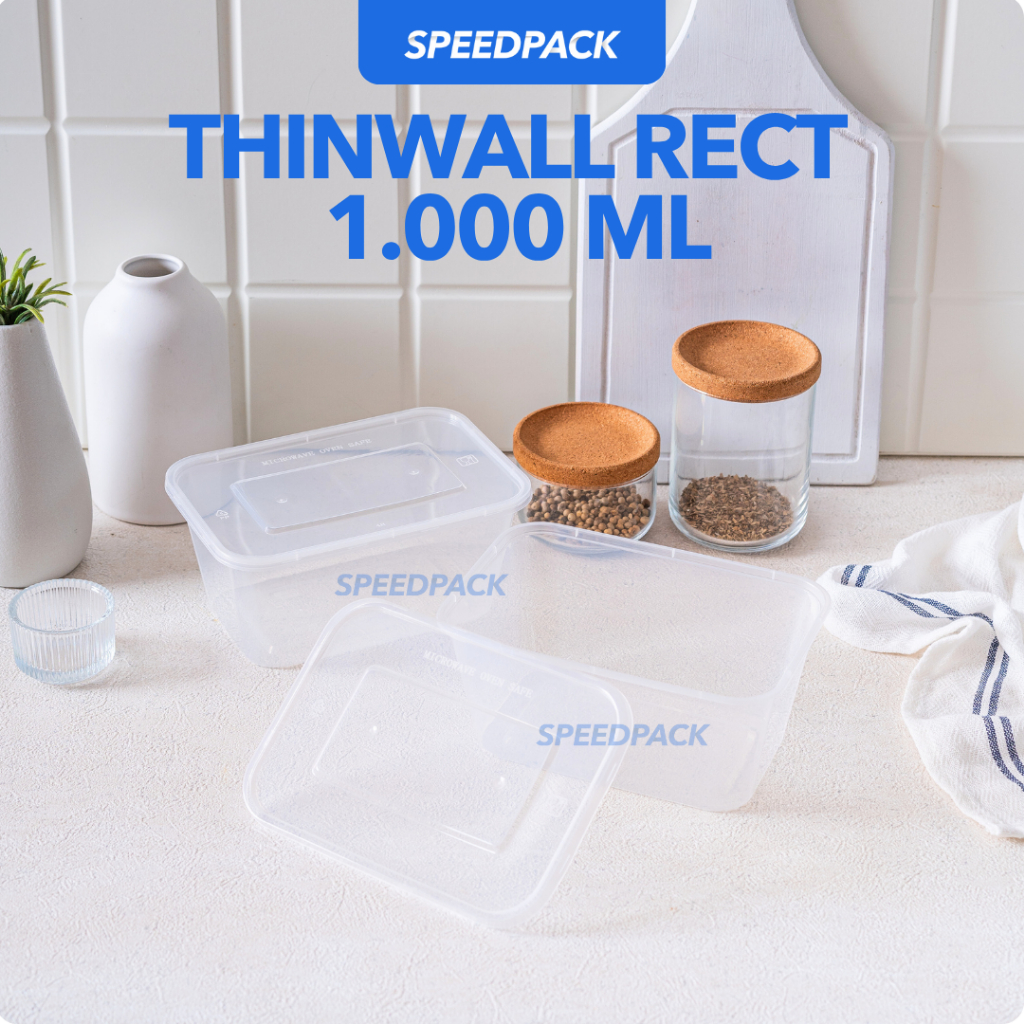 Jual Thinwall Rectangle 1000ml isi 25 pcs | Wadah Mika Kotak Besar ...