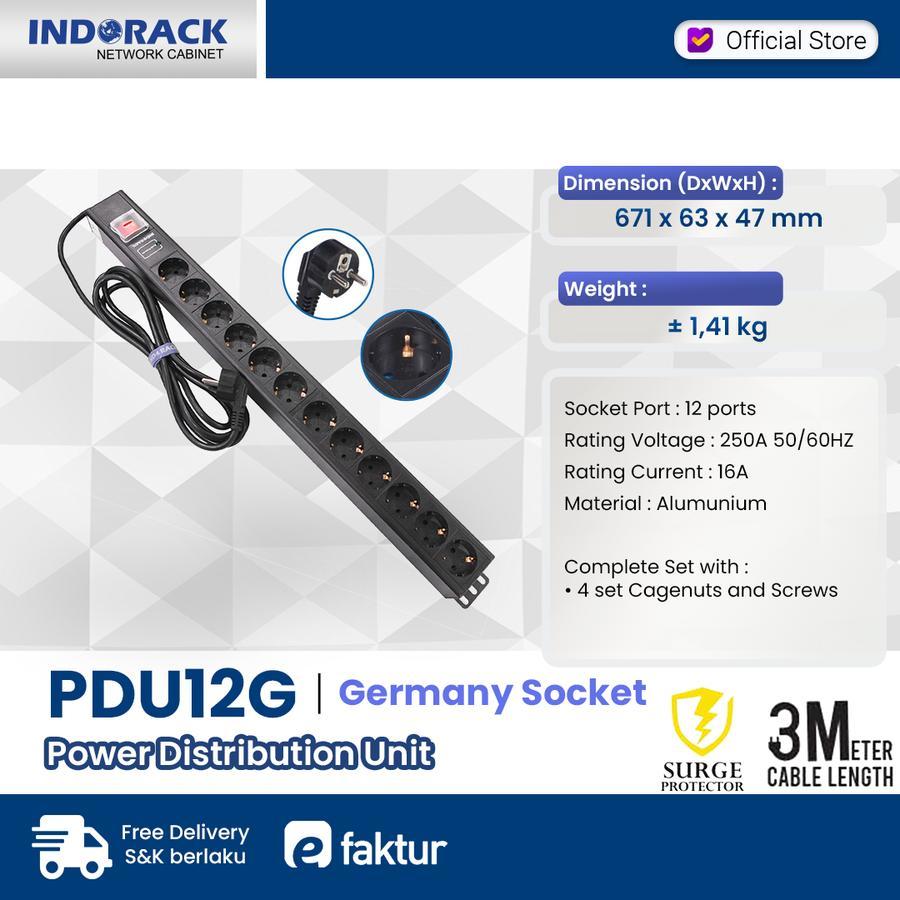 Jual Indorack PDU 12 Outlet Germany Colokan 12 Slot PDU12G | Shopee ...