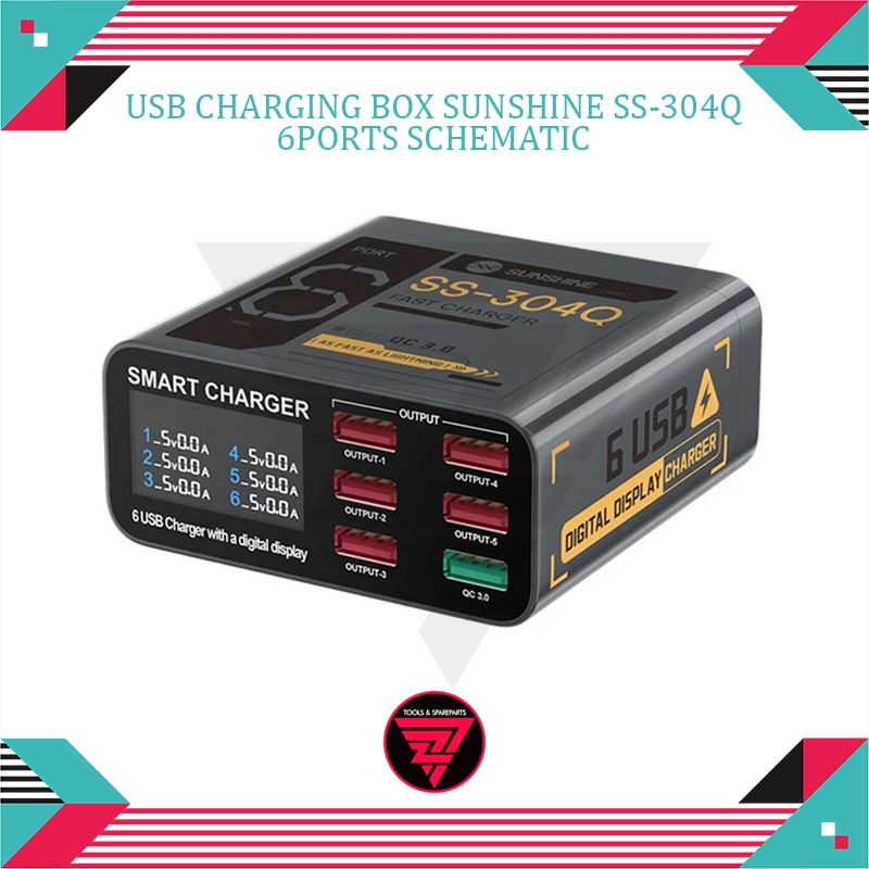 Jual Adaptor Charger Sunshine SS-304Q 6 Port USB (DIGITAL) / USB ...