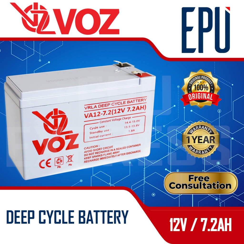 Jual Aki UPS VOZ 12V 7.2AH Deep Cycle Baterai UPS Aki Kering Batere ...