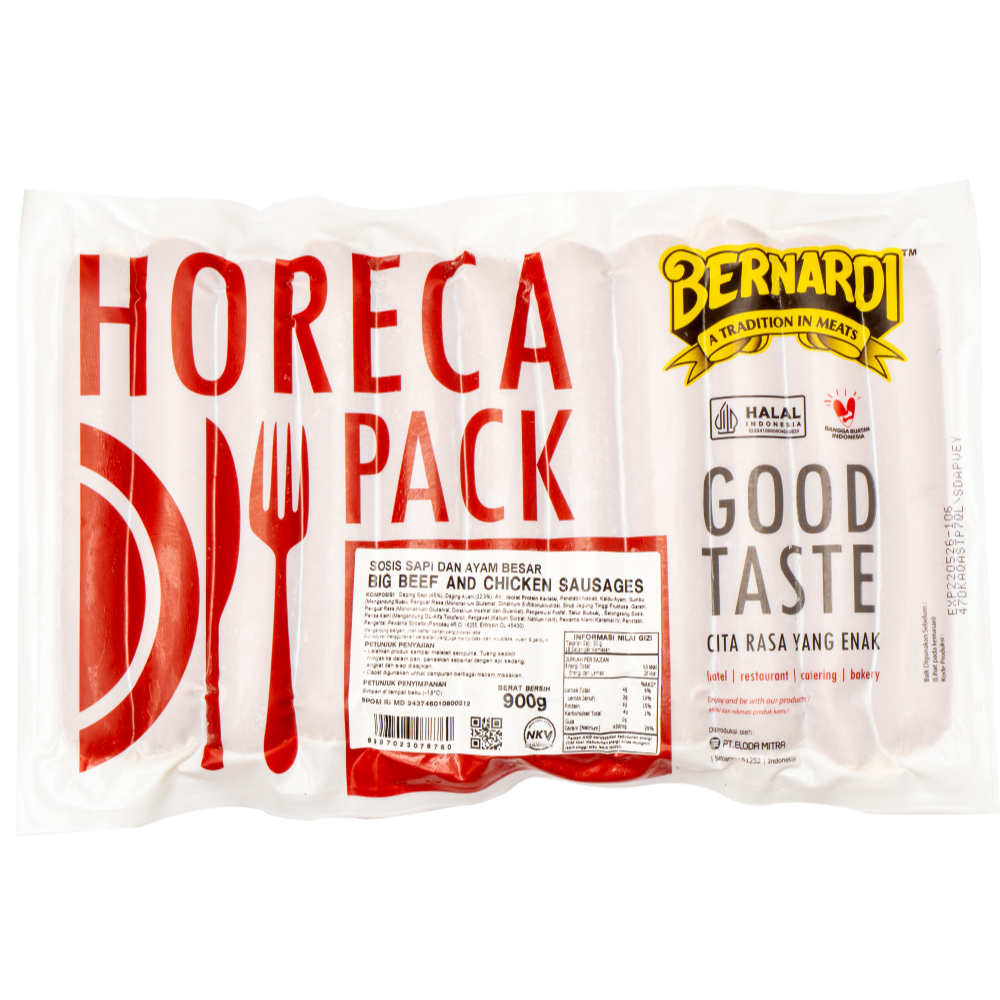 Jual [READY STOCK] BERNARDI HORECA PACK BIG BEEF SAUSAGES 900 GR SOSIS ...