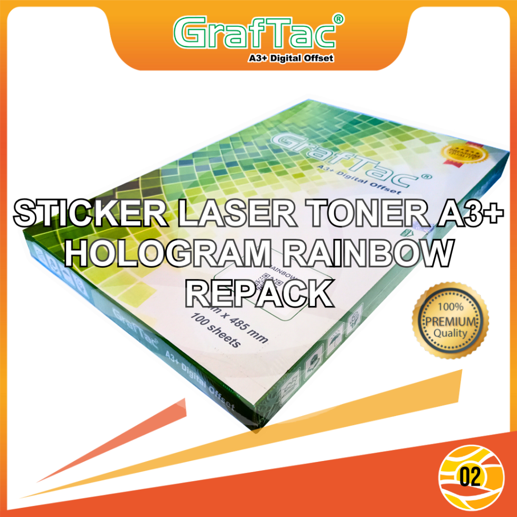 Jual Graftac Sticker Vinyl Hologram Rainbow A3+ Stiker Digital Print ...