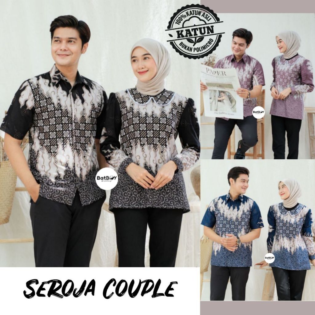 Jual KB Seroja Series Blouse Hem Pakaian Batik Couple Seragam Modern ...
