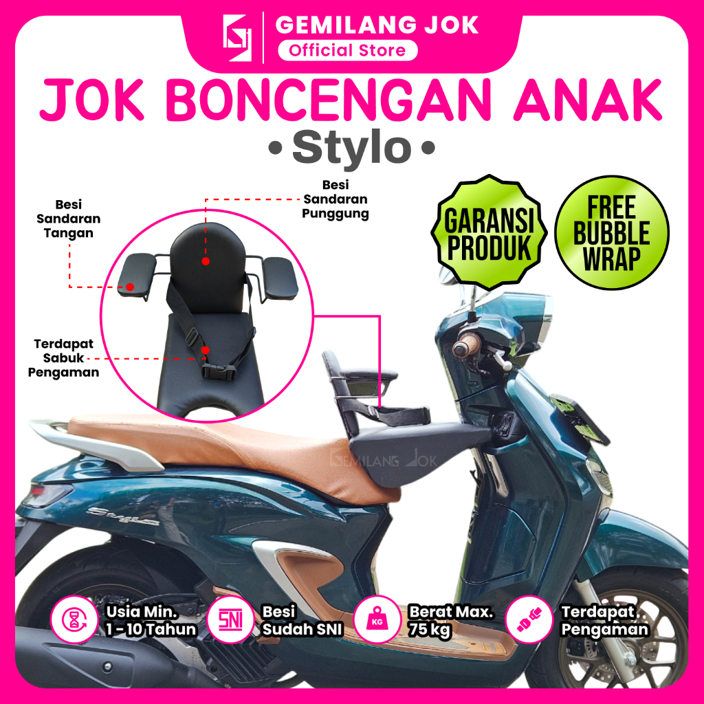 Jual Jok Motor Anak Boncengan Depan Honda Stylo Kursi Dudukan Portable ...