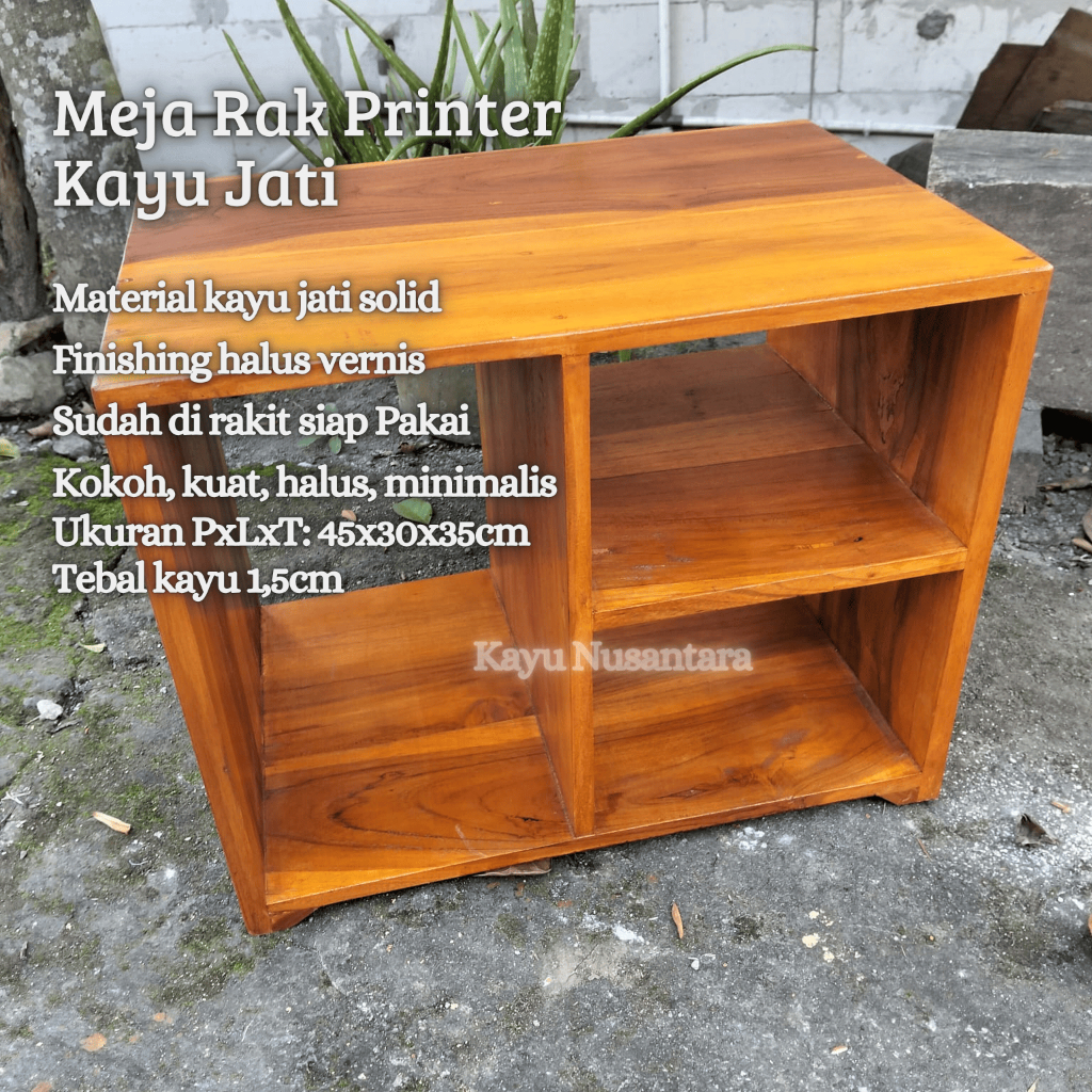 Jual Meja Rak Printer Kayu Jati Meja Belajar Minimalis Dudukan Stand ...