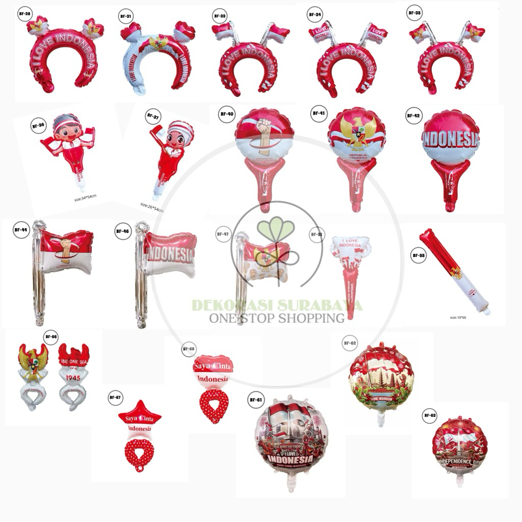 Jual Pernak Pernik 17 Agustus Balon Tangan / Balon Bando / Bando / Pin ...