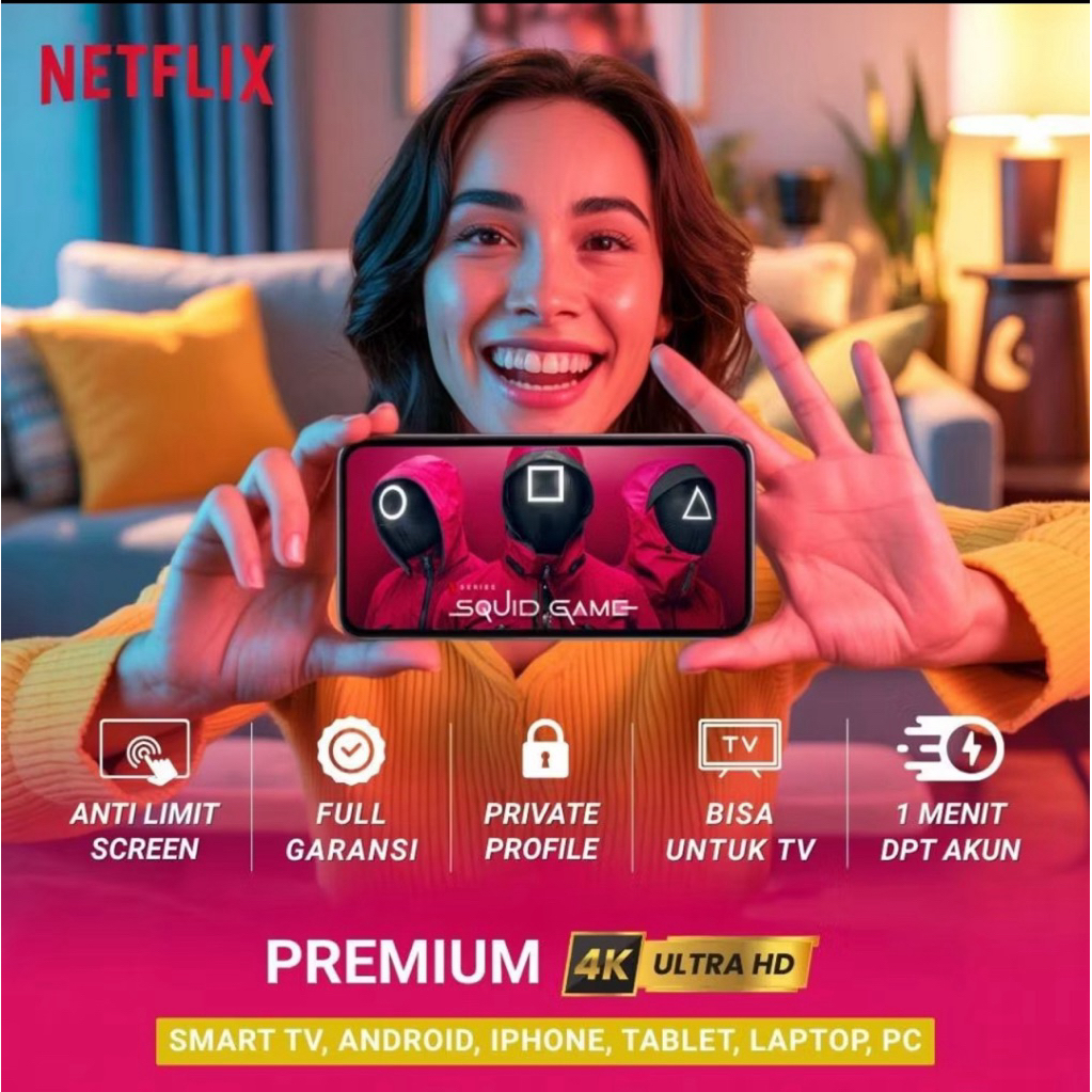 Jual NETFLIXX PREMIUN HARIAN PREMIUM FULLGARANSI 4K ULTRA HD 100% | Shopee Indonesia