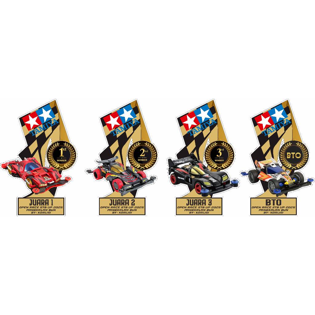 Jual 1 set isi 9 buah/Trophy Tamiya/Piala Tamiya/Bahan Akrilik 6mm/Bisa ...