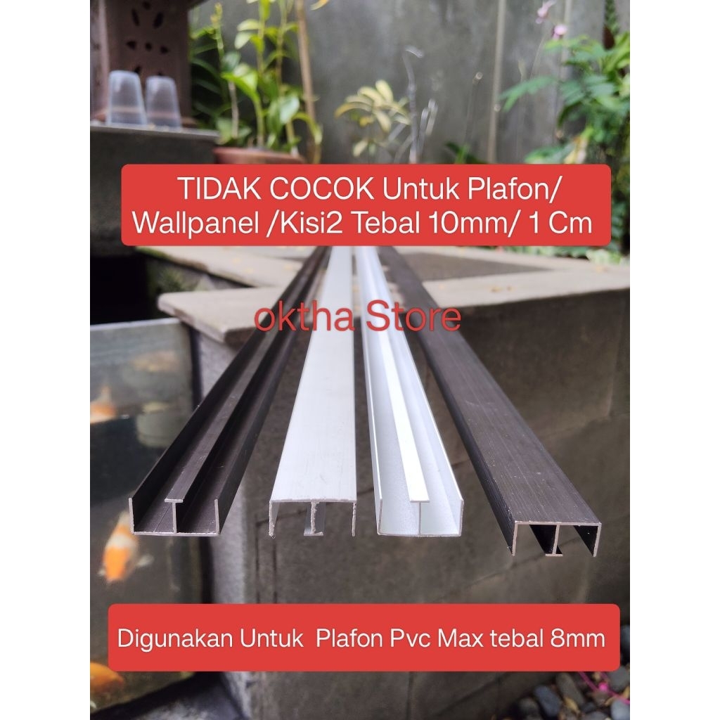 Jual Rel M Almunium pintu geser Panjang 1 meter Pintu Kaca 2 Jalur ...