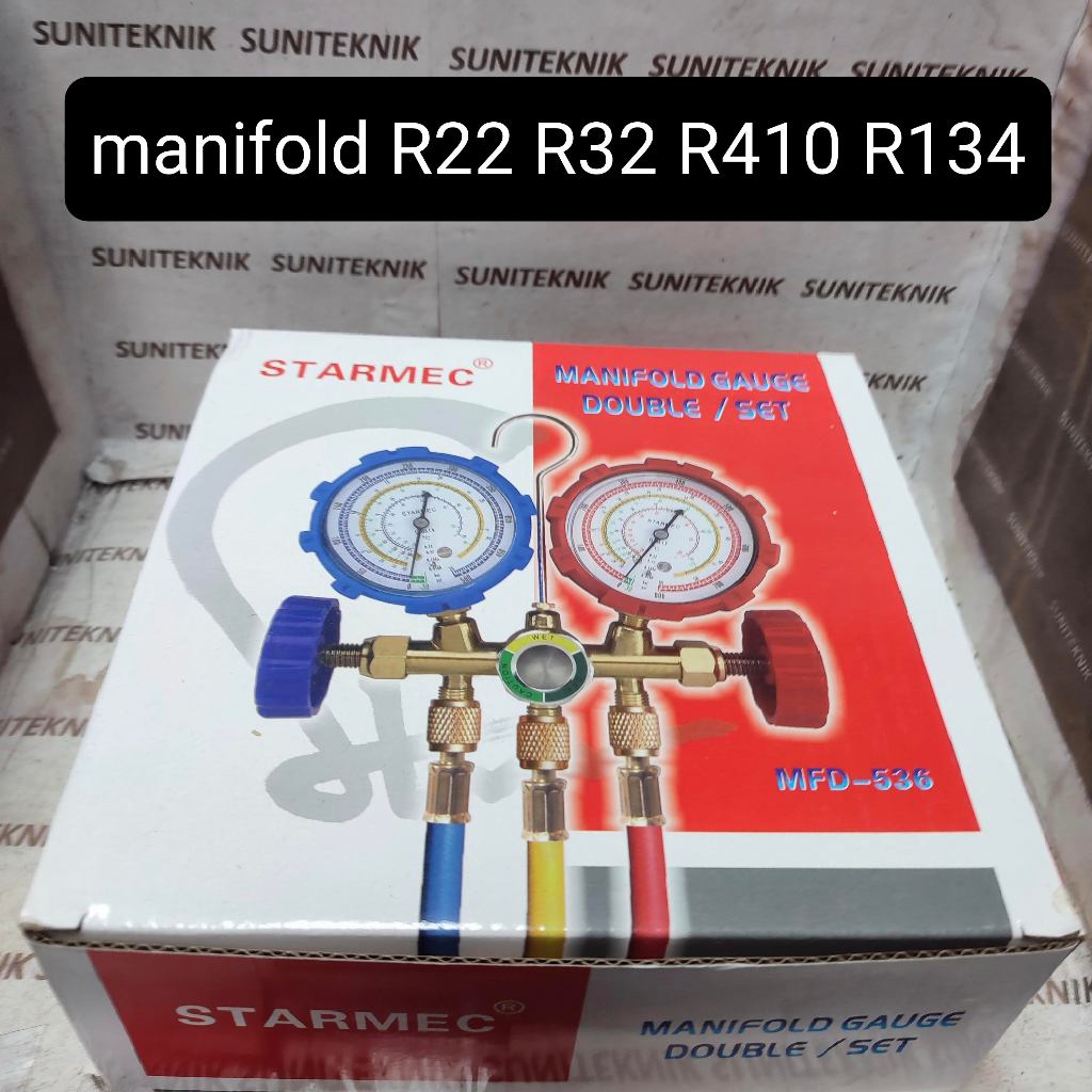 Jual MANIFOLD DOUBLE GAUGE MULTI 500 PSI UNTUK PENGISIAN AC R22 / R32 ...