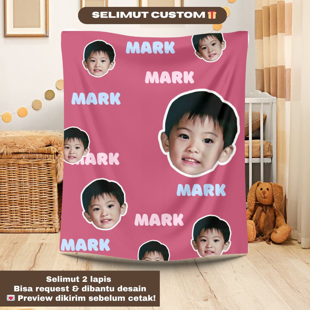 Jual Lesshop Selimut Custom Gambar 2 Lapis | Shopee Indonesia