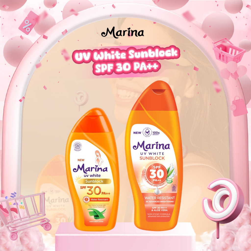 Jual MARINA - UV WHITE SUNBLOCK SPF 30 PA++ ( 85 | 170ml ) - Sunblok ...