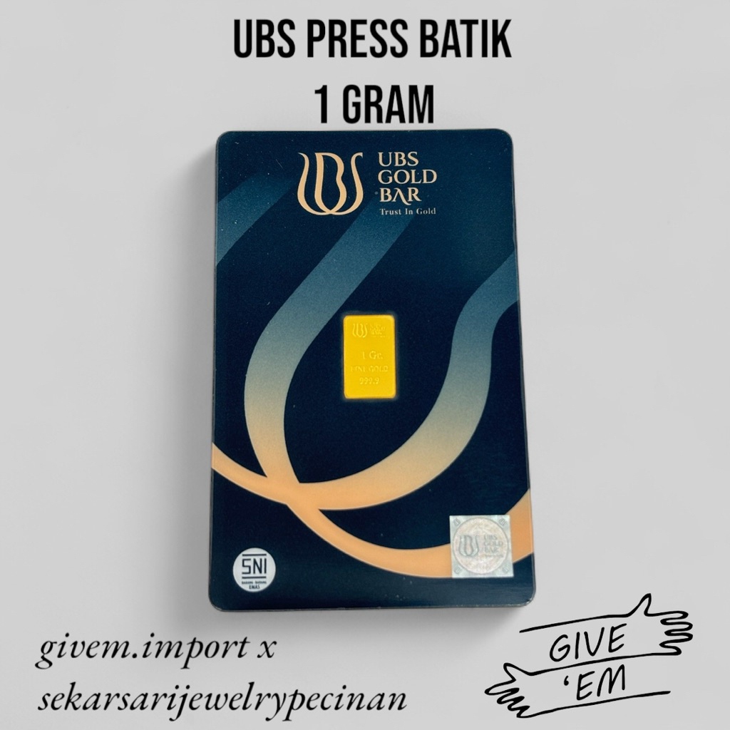 Jual UBS 1 GRAM GOLD BAR TRUST IN GOLD SNI BATIK CERTIFICATE BIRU PINK ...