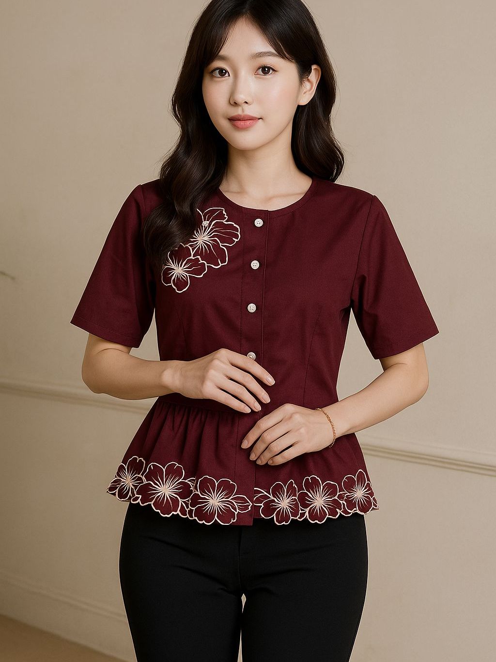 Jual NUERA SYDNEY Blouse merah | atasan merah | Shopee Indonesia