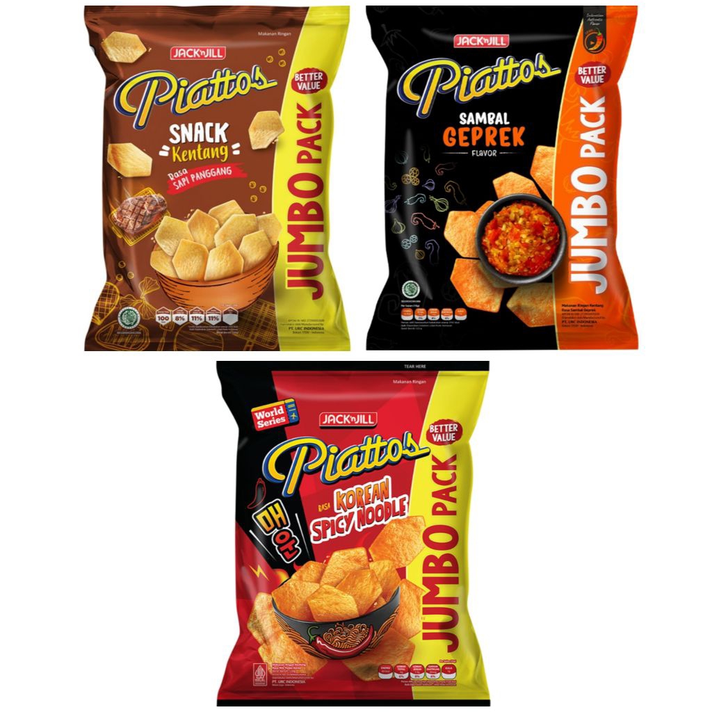 Jual Piattos Jumbo Snack Kentang Sambal Geprek sapi panggang korea ...