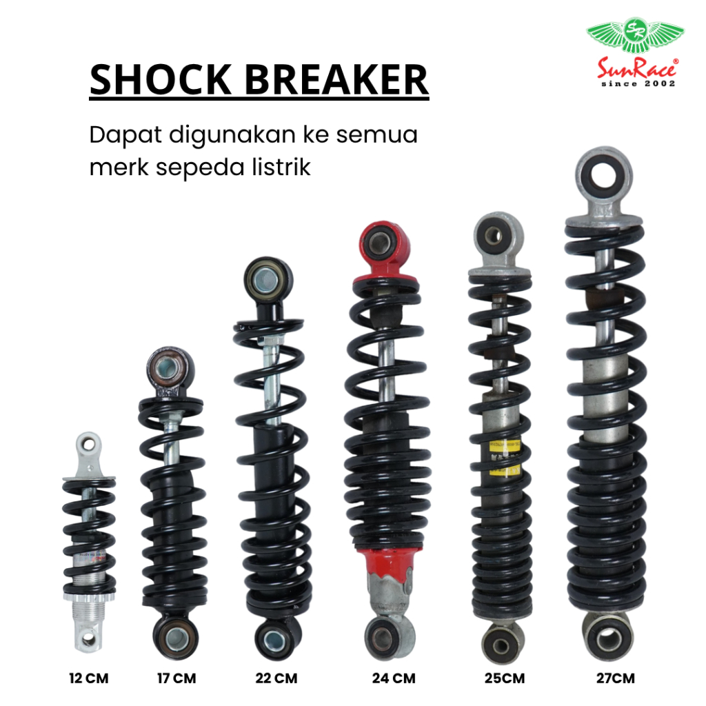 Jual SHOCK BREAKER / SHOCK ABSORBER PENDEK SEPEDA LISTRIK SUNRACE ...