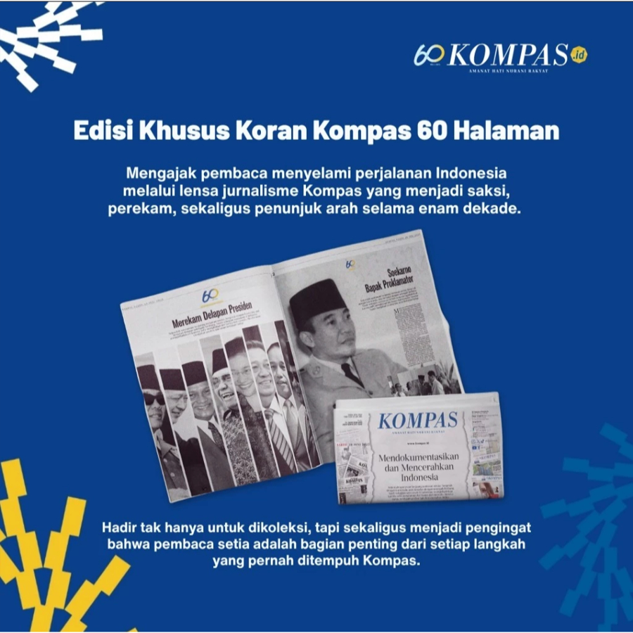 Jual Kompas Edisi Koleksi 60 Tahun - 60 Halaman Kenangan Bangsa - Cetak Terbatas | Shopee Indonesia