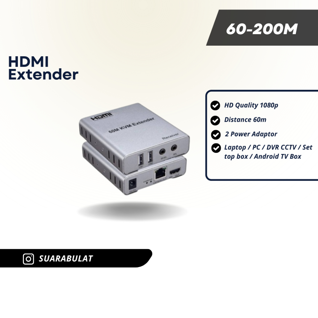 Jual HDMI KVM Extender 60m - 200m Full HD via Kabel LAN UTP Cat 6 ...