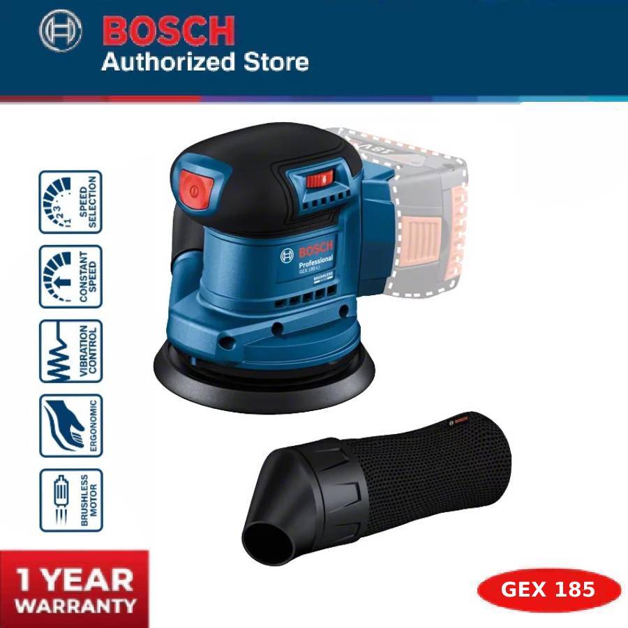 Jual BOSCH Brushless Orbital Sander / Mesin Amplas Baterai 18V GEX 185-LI (UNIT ONLY) | Shopee ...