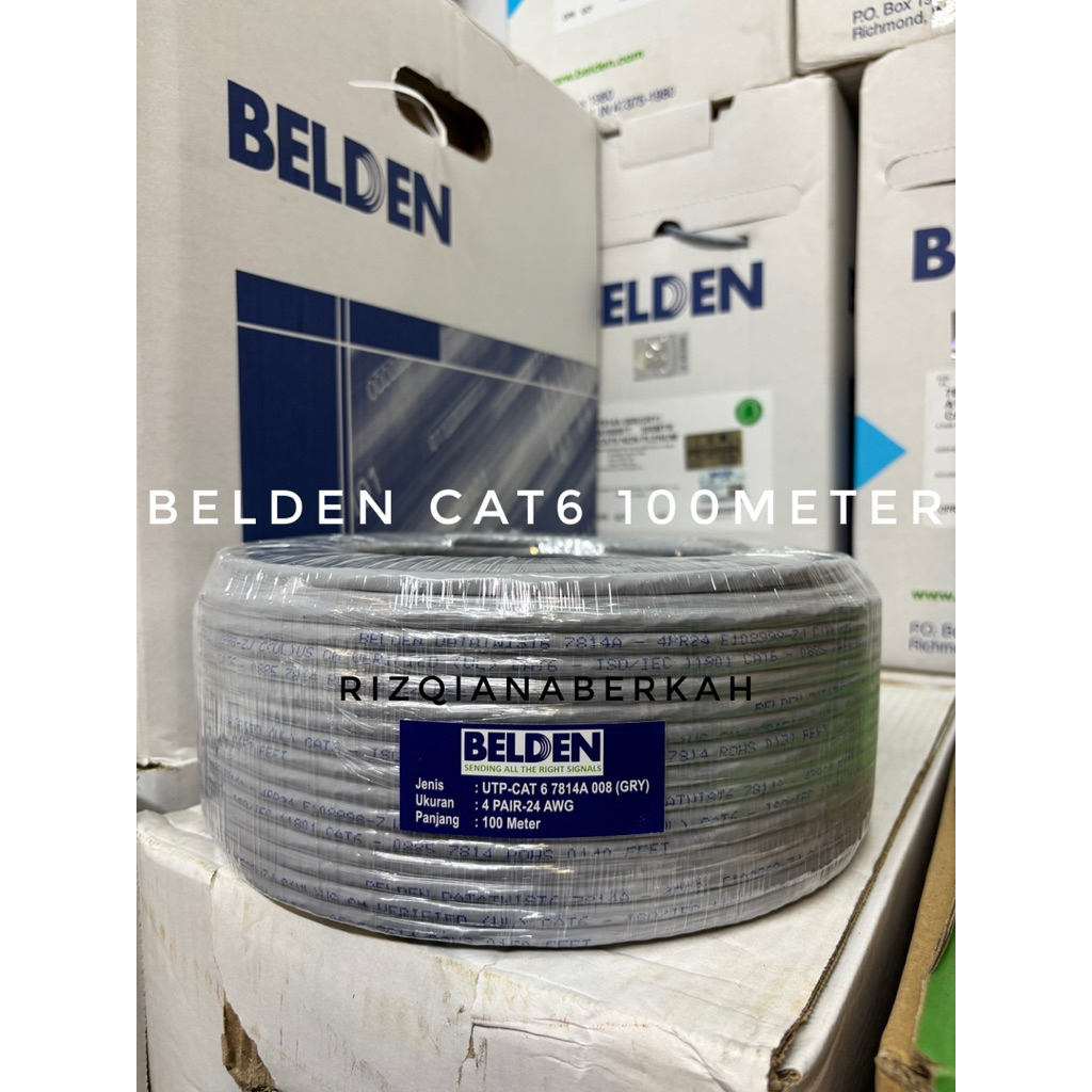 Jual Kabel LAN UTP BELDEN cat 6 USA 100 meter ORIGINAL 100% | Shopee ...