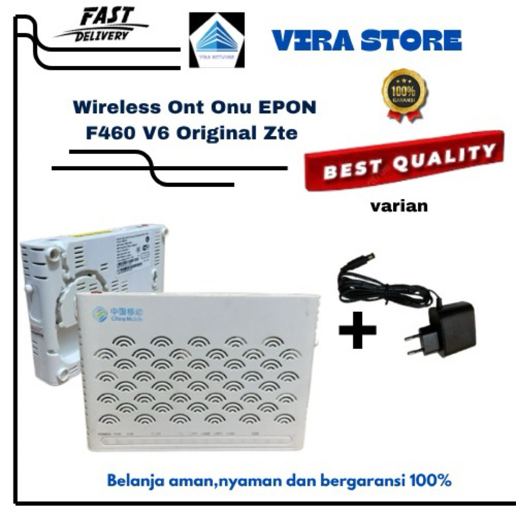 Jual Wireless Ont Onu EPON F460 V6 Original Zte Include Adaptor 12V 1A ...