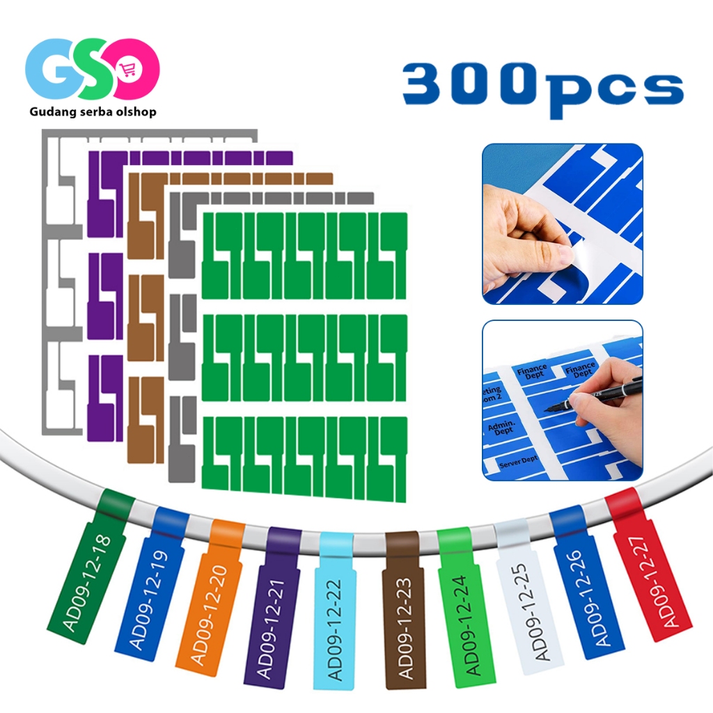 Jual isi 300 Stiker Label Kabel Label penanda kabel Jaringan Label ...