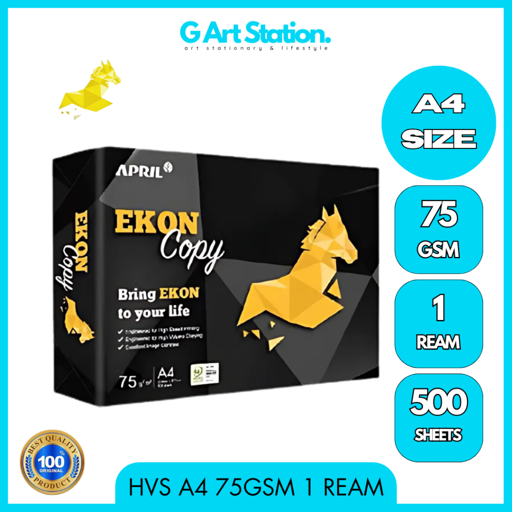 Jual EKON COPY Kertas HVS A4 75gsm 1 Rim / 500 Lembar Kertas HVS A4 ...