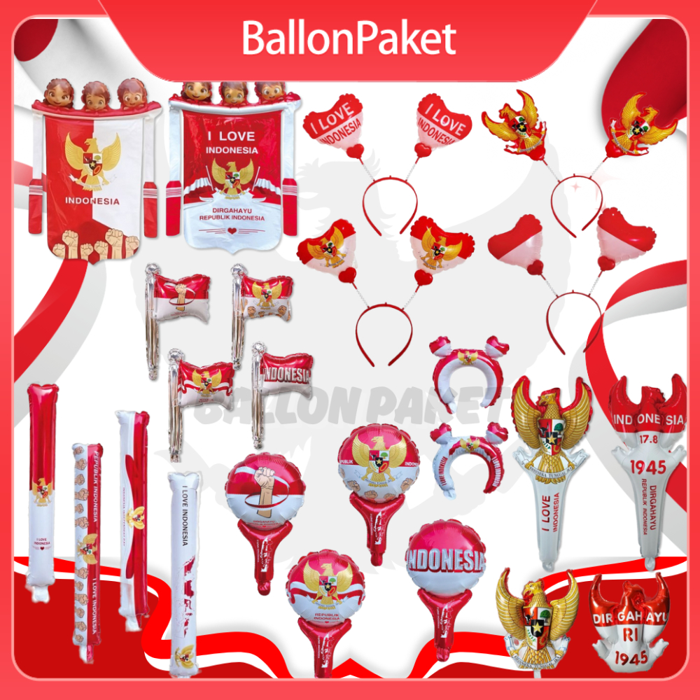 Jual Balon Foil Bando Merah Putih RI/Balon Stick Tepuk Dirgahayu RI ...