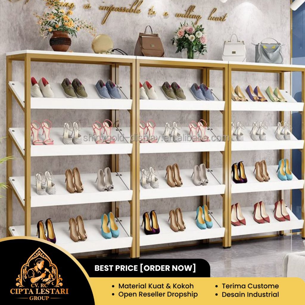 Jual Rak Sepatu|Paket 3 Rak Display|Showcase Branding Toko Sepatu ...