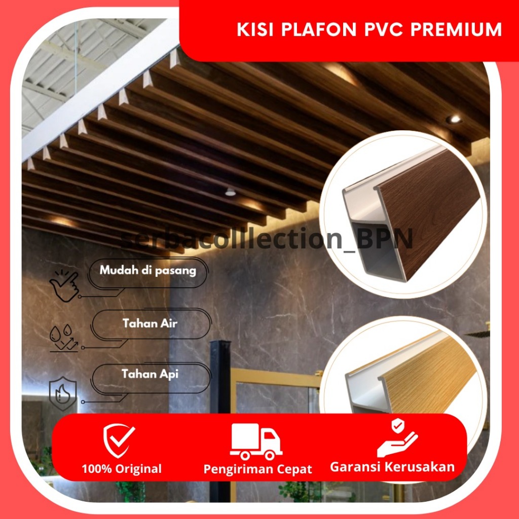 Jual Kisi Kisi Plafon PVC | Plafon PVC | WPC Bar Ceiling | plafond PVC ...